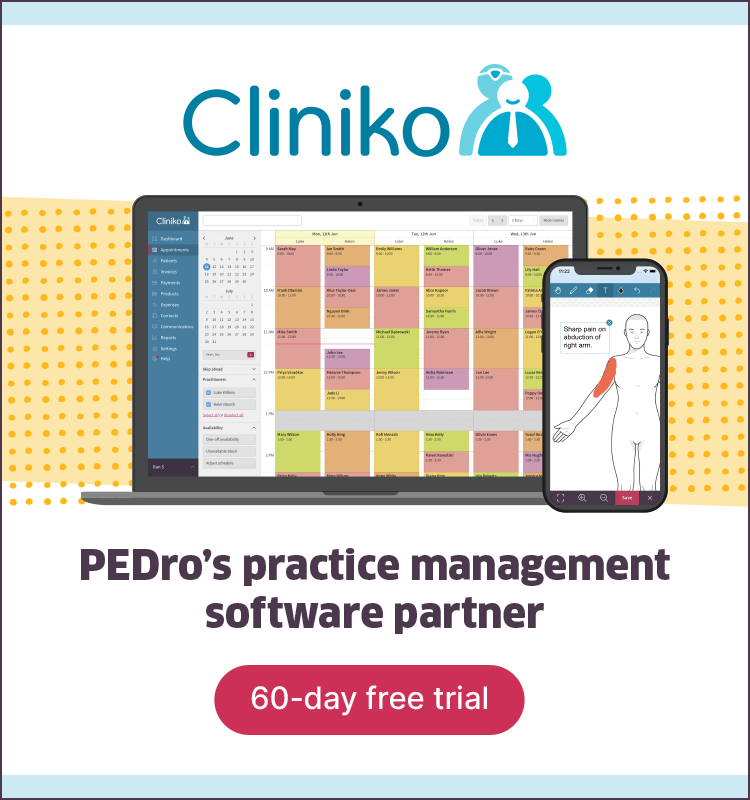 PEDro has partnered with Cliniko! Cliniko provides practice software for busy clinics and allied ...